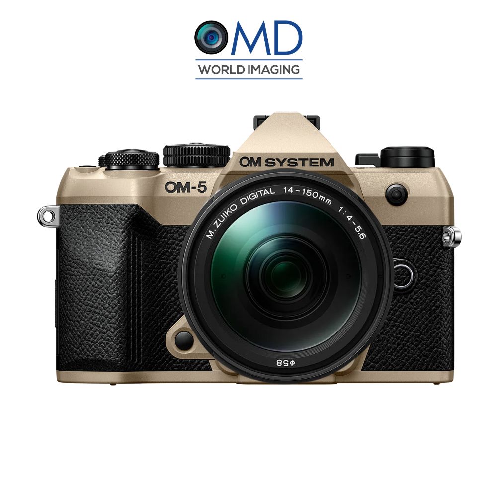 OM System OM-5 Mark II Camera (Sand Beige) with 14-150mm F4-5.6 II Lens ...
